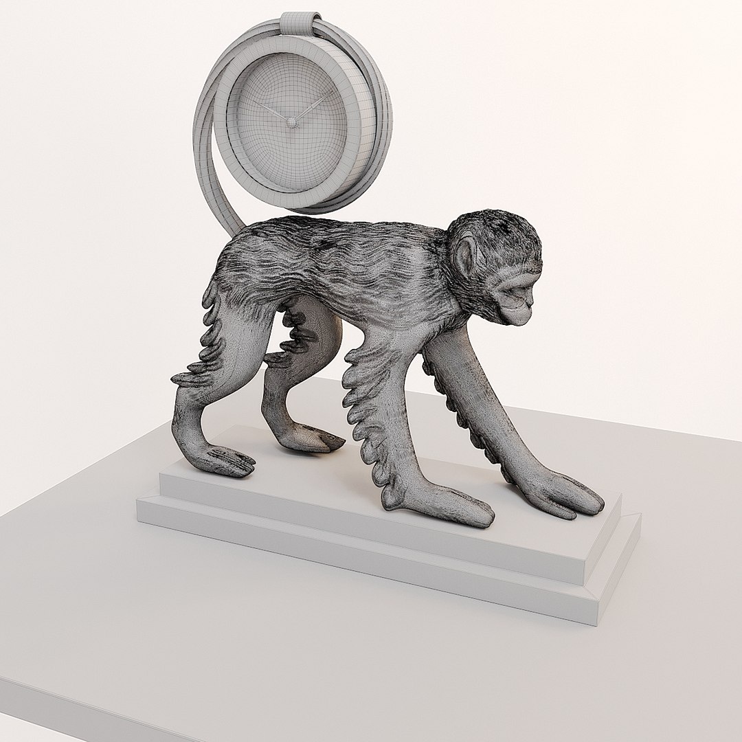 Antique monkey clocks 3D model - TurboSquid 1546599