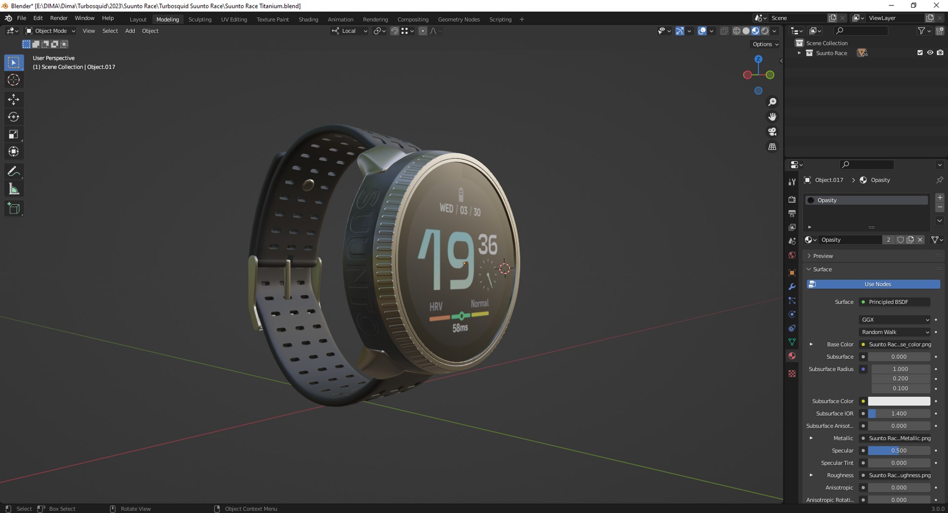 Sports Watches Suunto Race Titanium 3D Model - TurboSquid 2155799