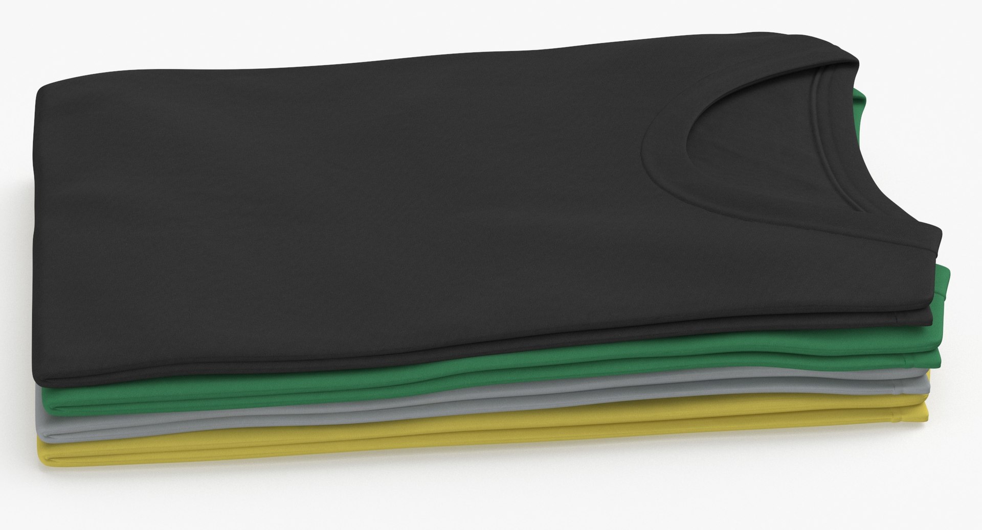 3D Female Crew Neck Folded Stacked Color Variations 06 Model ...