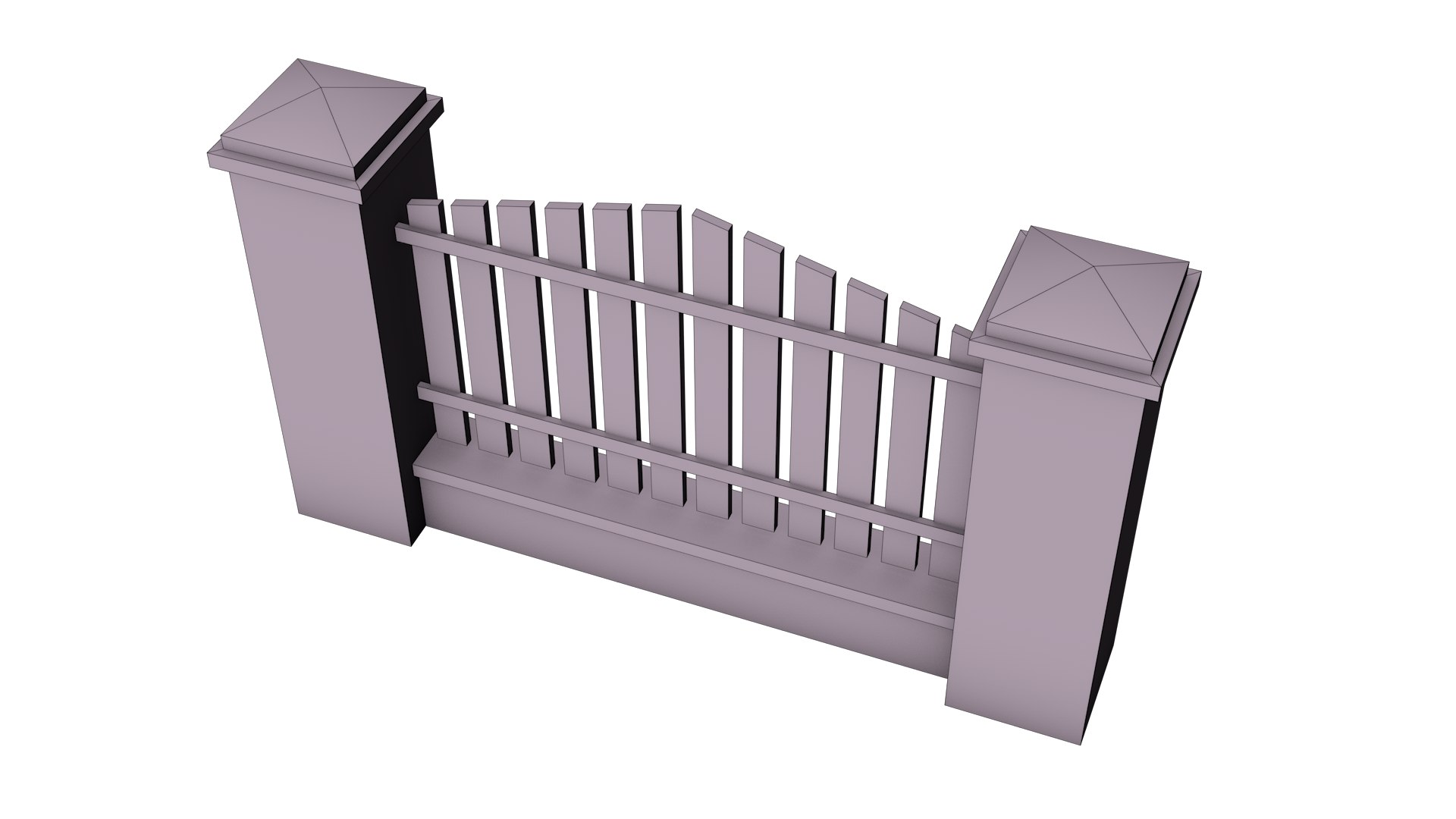 Stylised Brick Fence 3D Model - TurboSquid 1837572