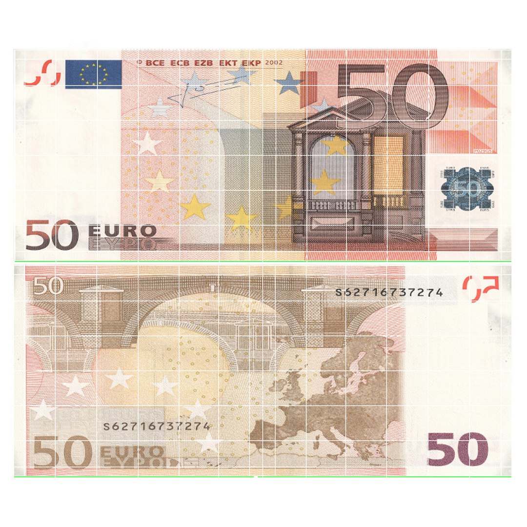 3d 50 Euro Bill Fanned