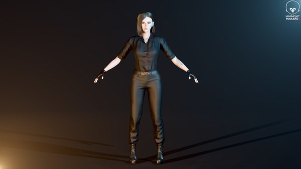 3D model Fighting Girl with Battle Axe Game Ready 3D Model - TurboSquid ...