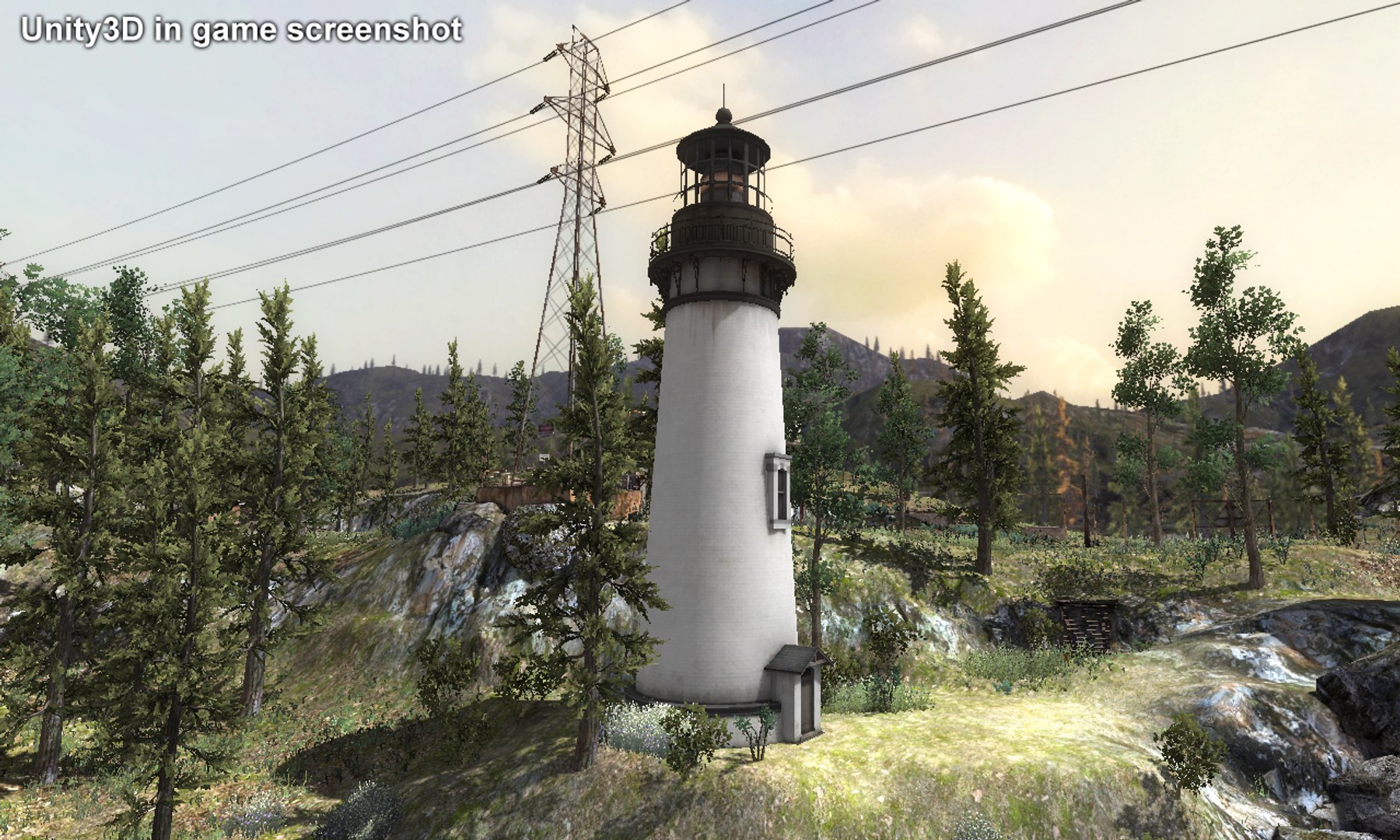 Low-poly Light Tower 3d Model