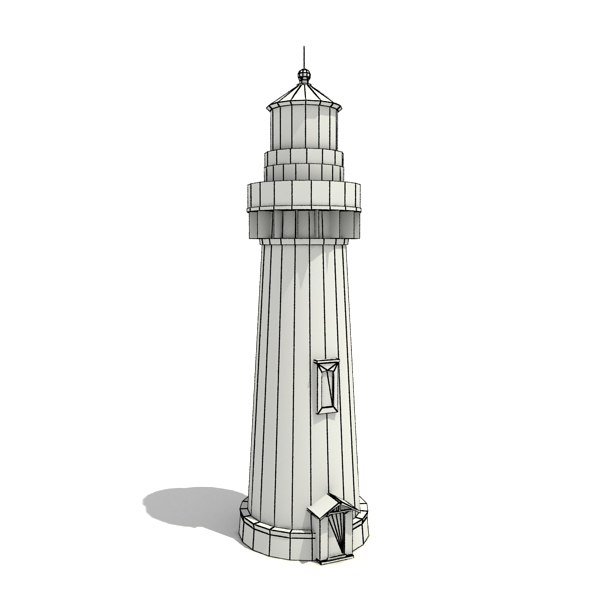low-poly light tower 3d model