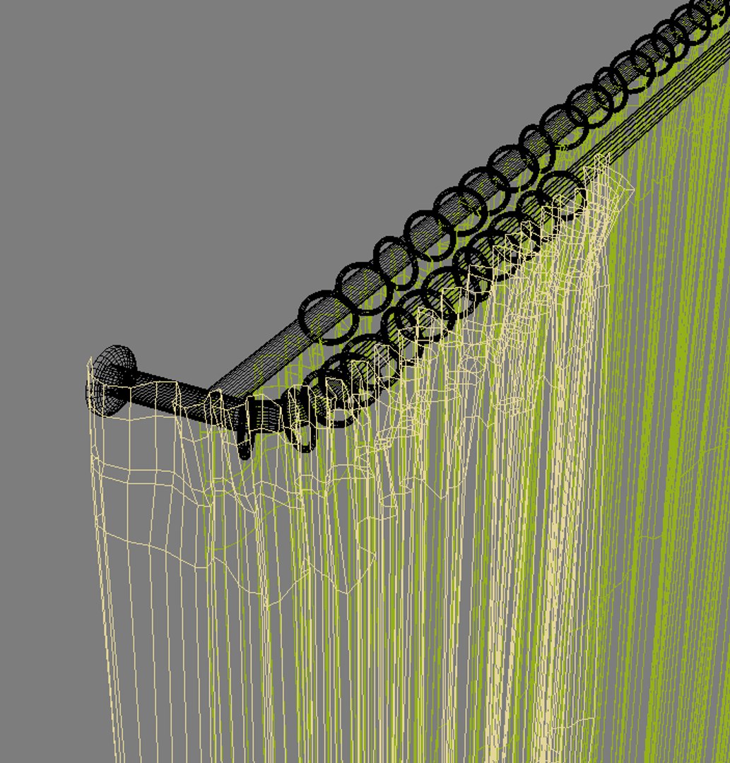3d Straight Curtain Tulle Model