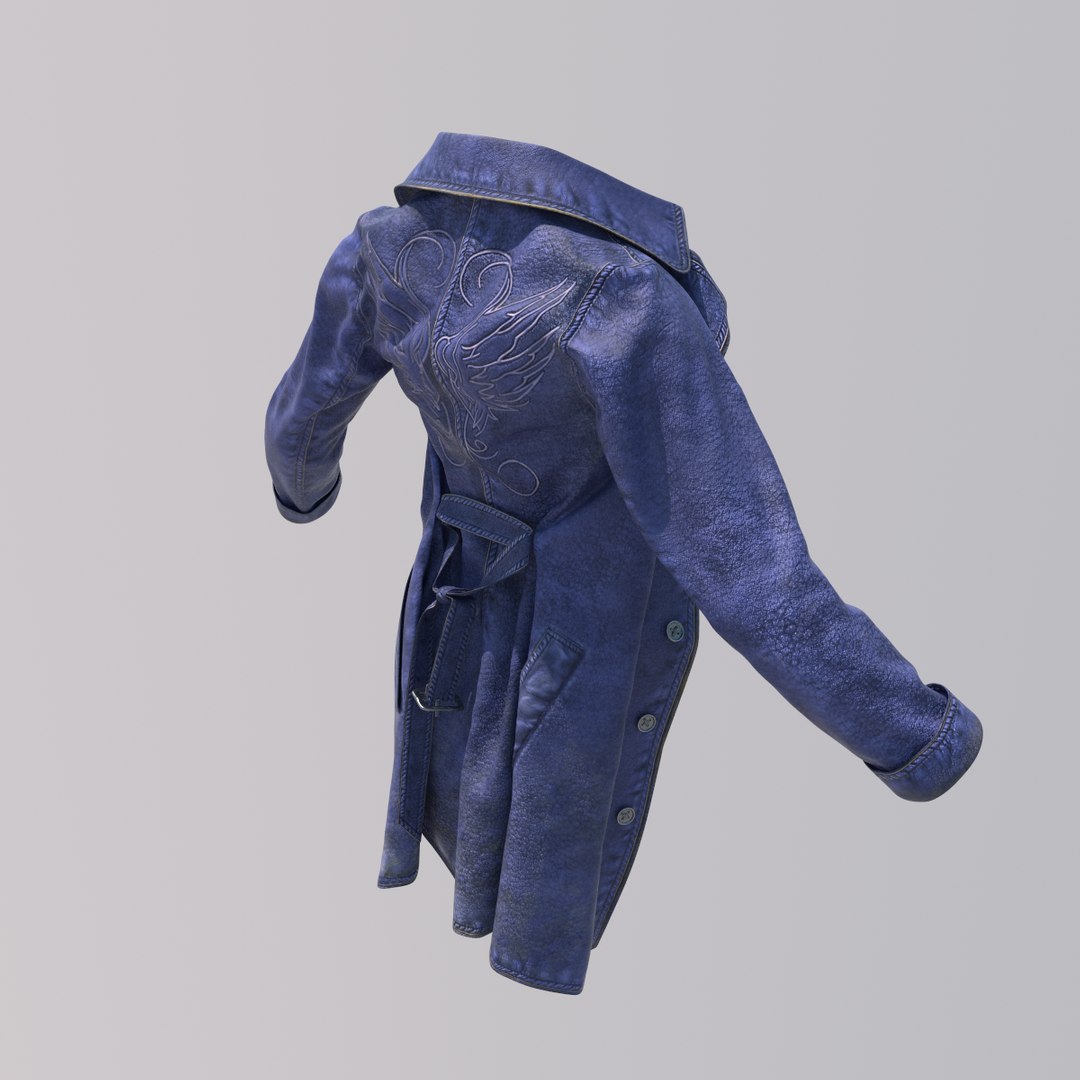 leather coat cloth 3d model