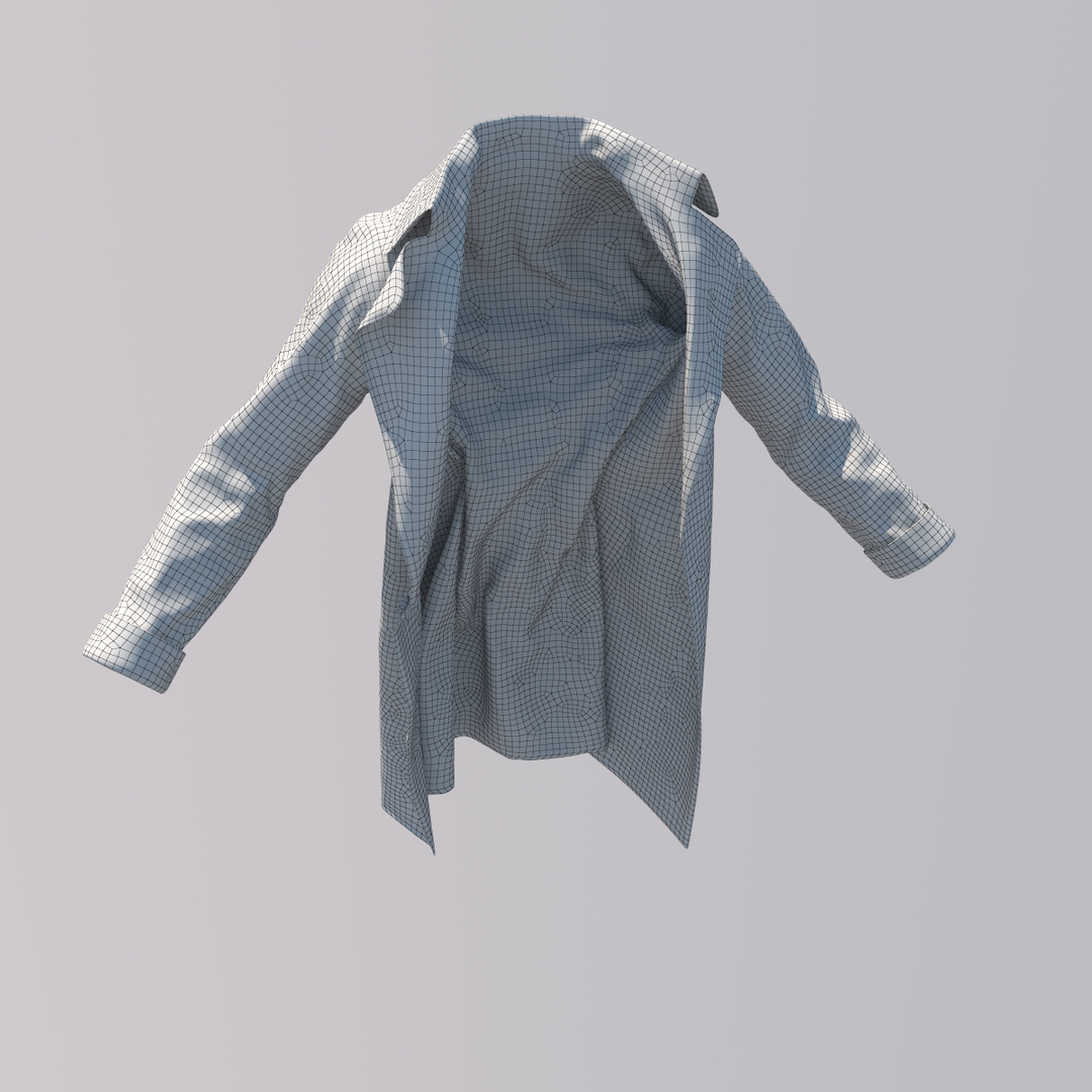 leather coat cloth 3d model