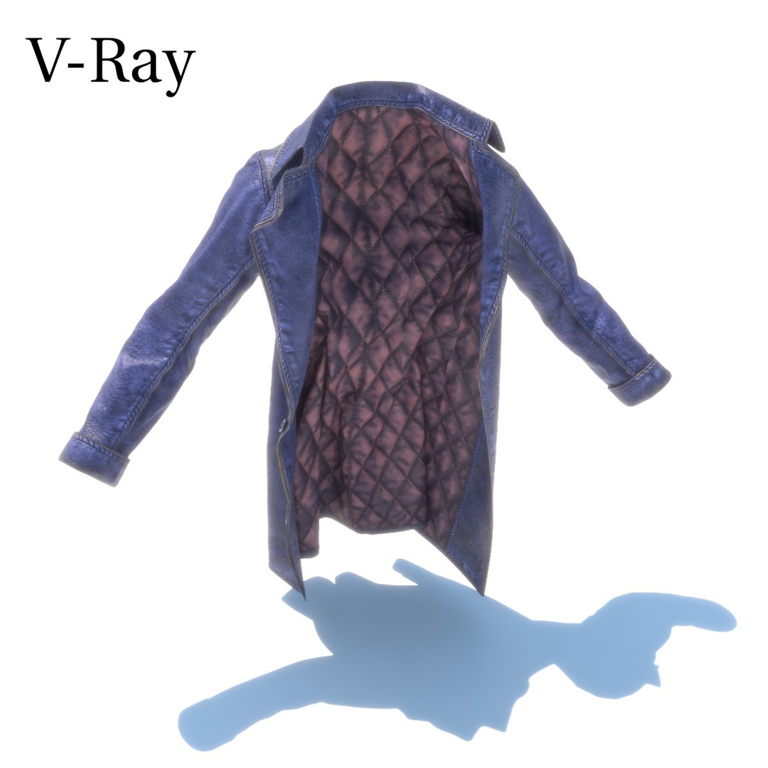 leather coat cloth 3d model