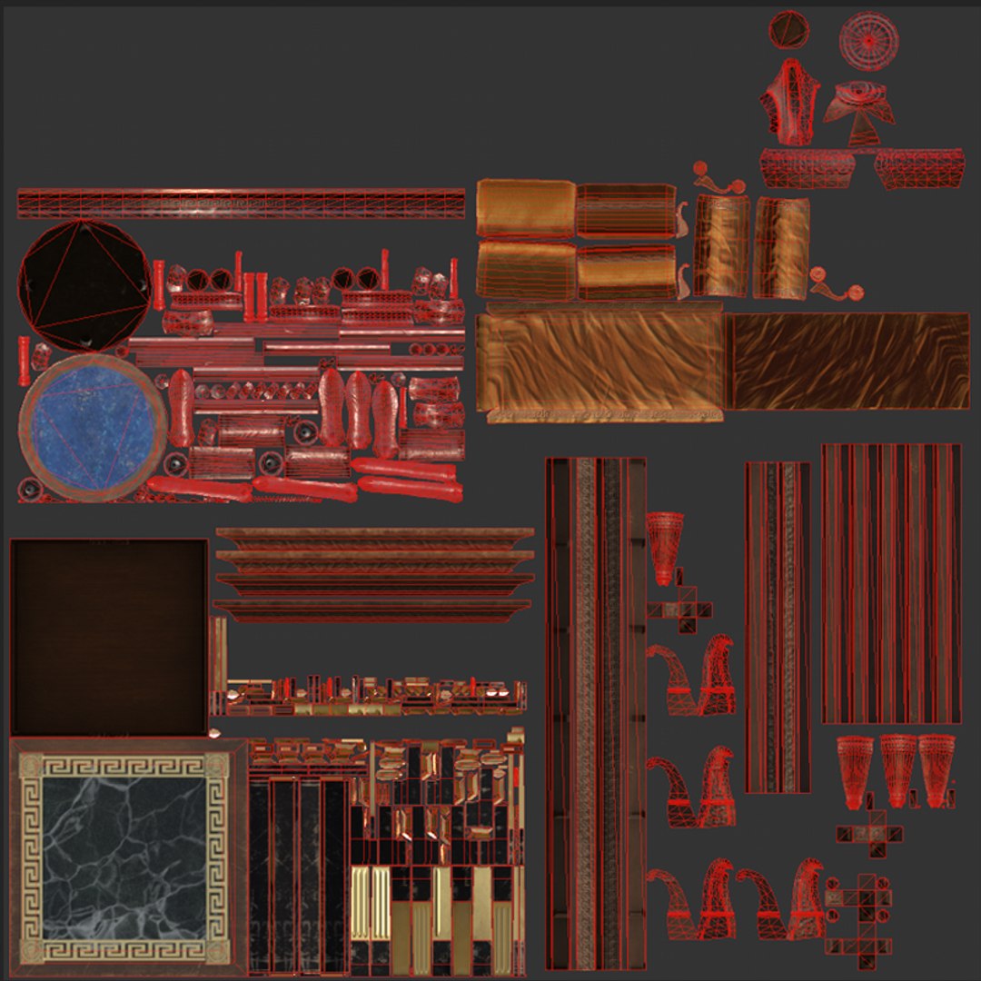 3D Model Roman-style Furniture Set - TurboSquid 2135980