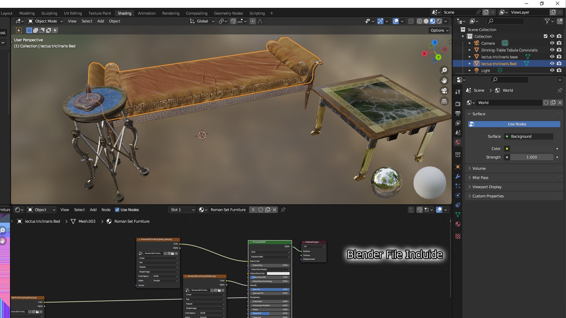 3D Model Roman-style Furniture Set - TurboSquid 2135980