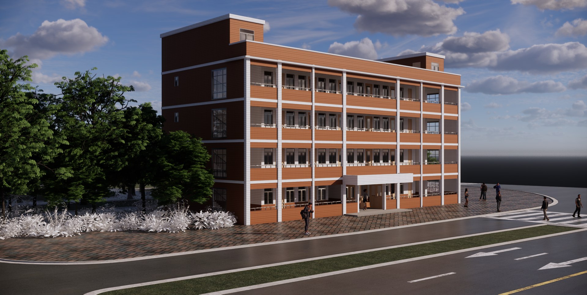 Office Building and dormitory-A1 3D model - TurboSquid 2098990