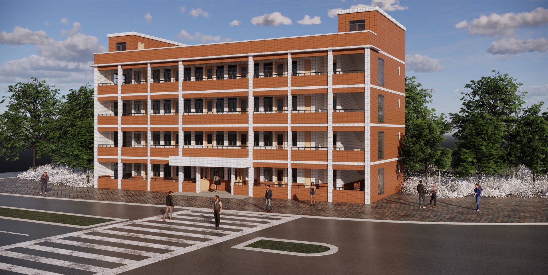 Office Building and dormitory-A1 3D model - TurboSquid 2098990
