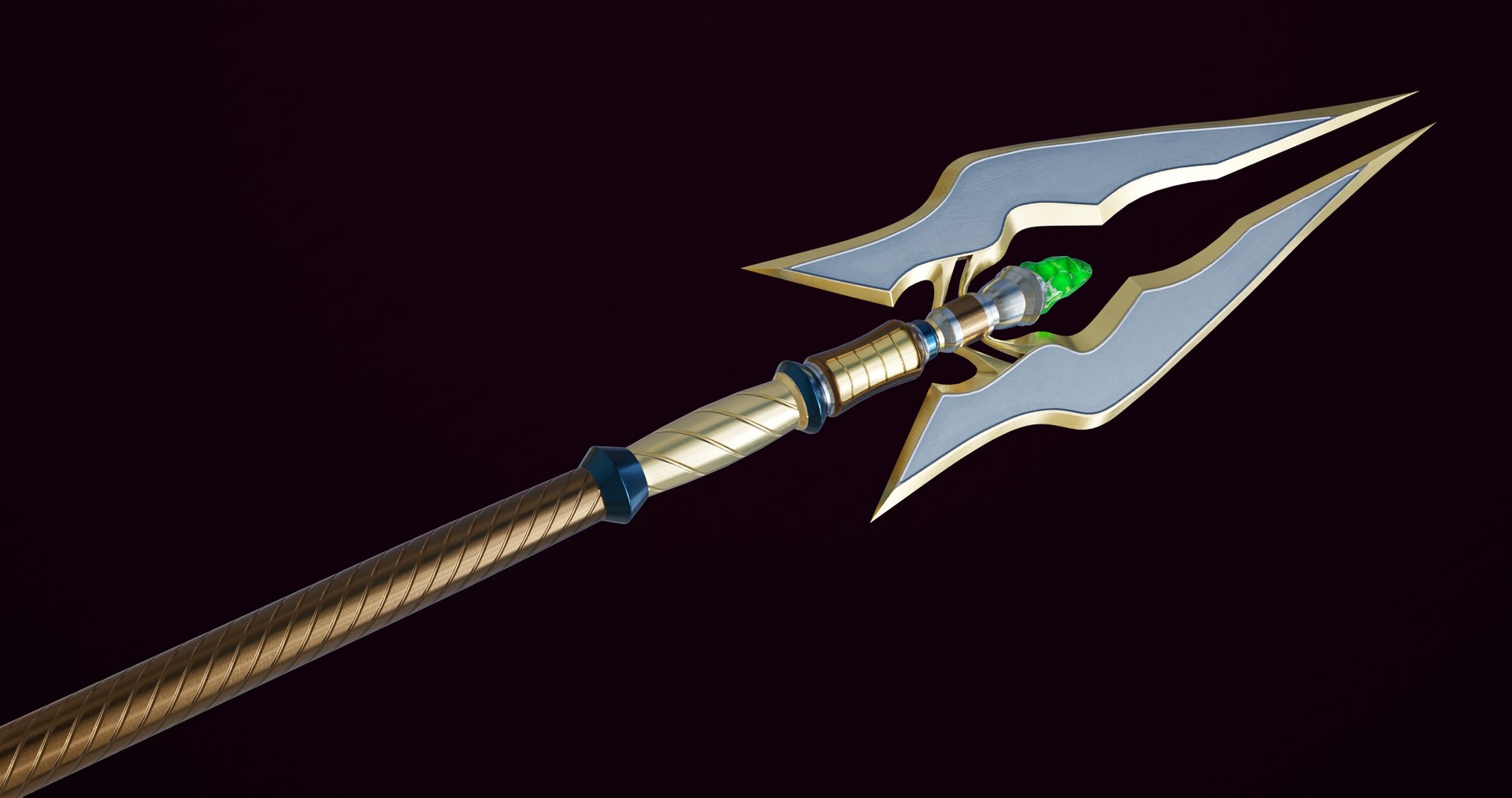 3D Fantasy Trident 07 All PBR Unity UE Textures Included - TurboSquid ...