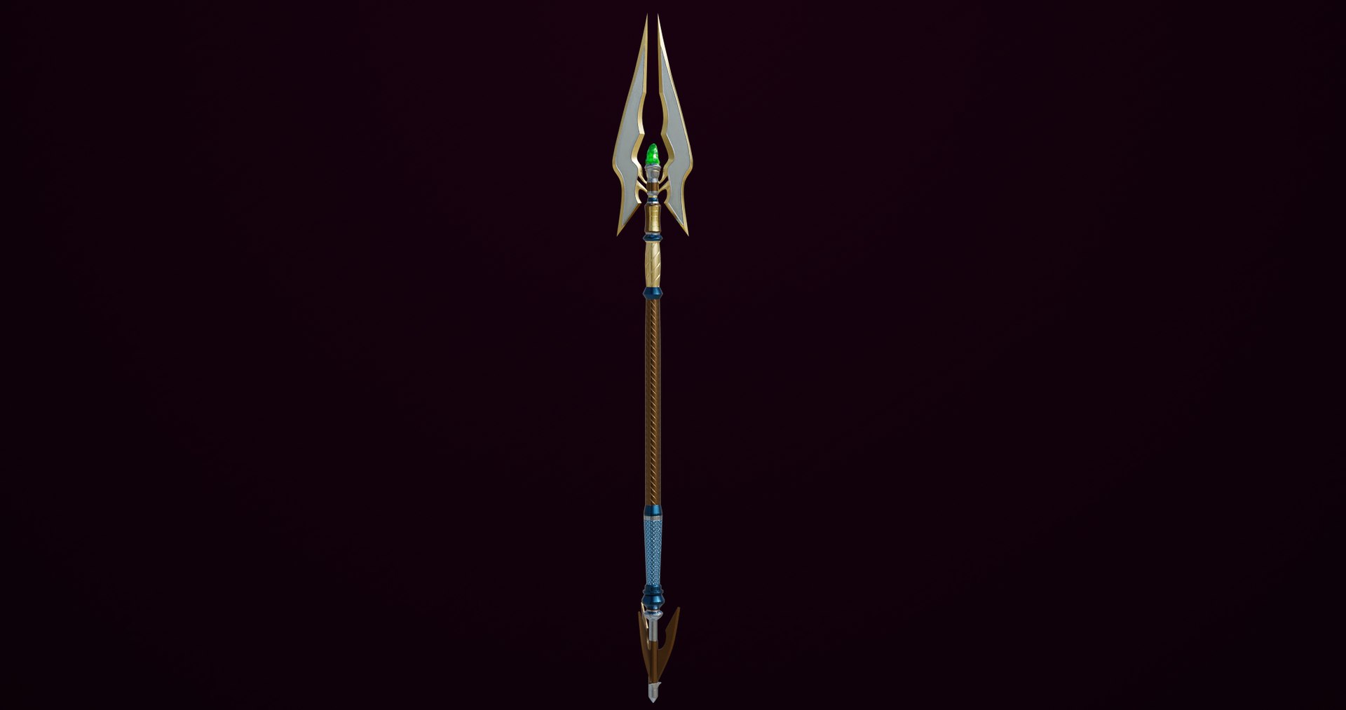 3D Fantasy Trident 07 All PBR Unity UE Textures Included - TurboSquid ...