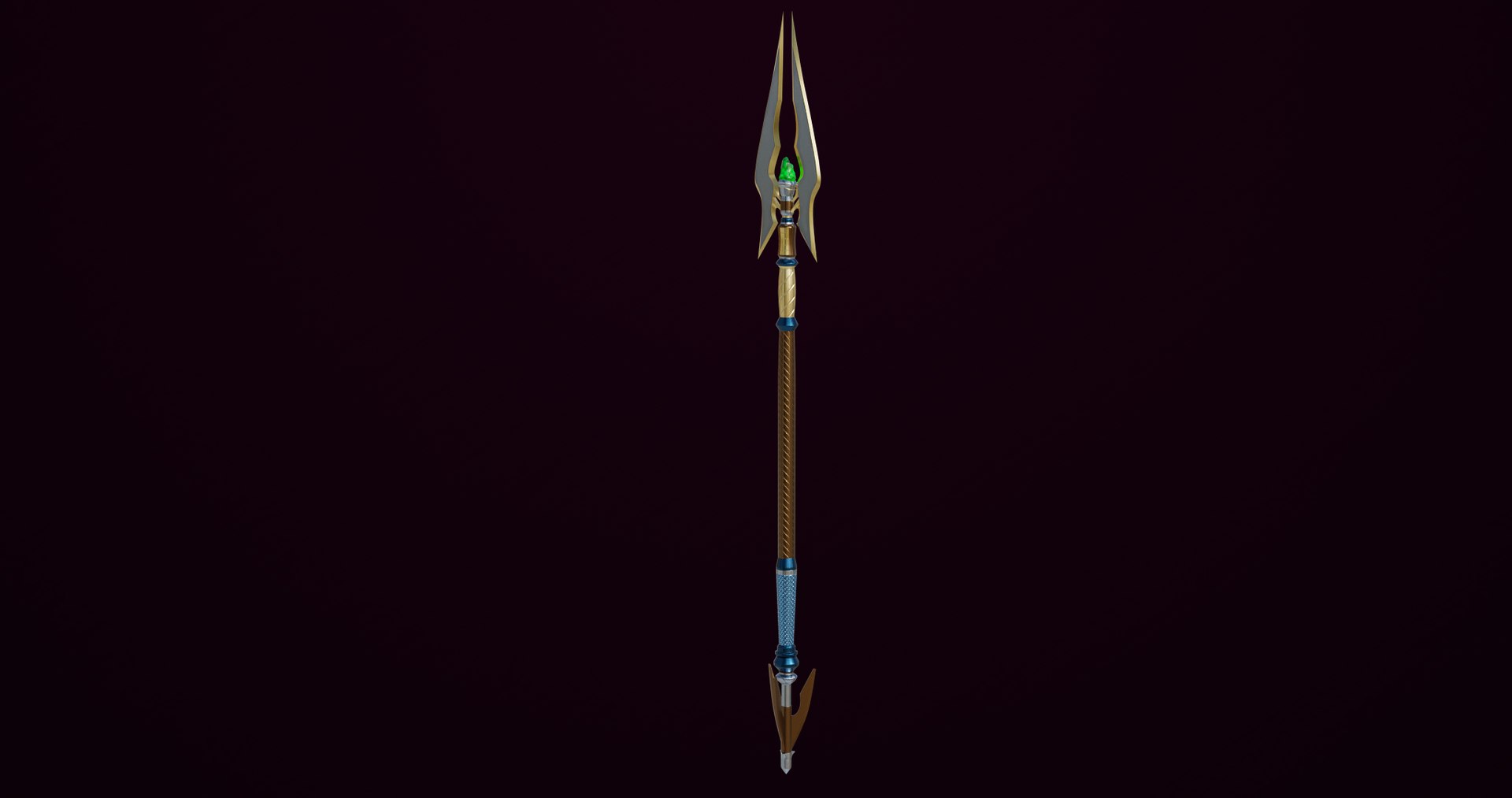 3D Fantasy Trident 07 All PBR Unity UE Textures Included - TurboSquid ...