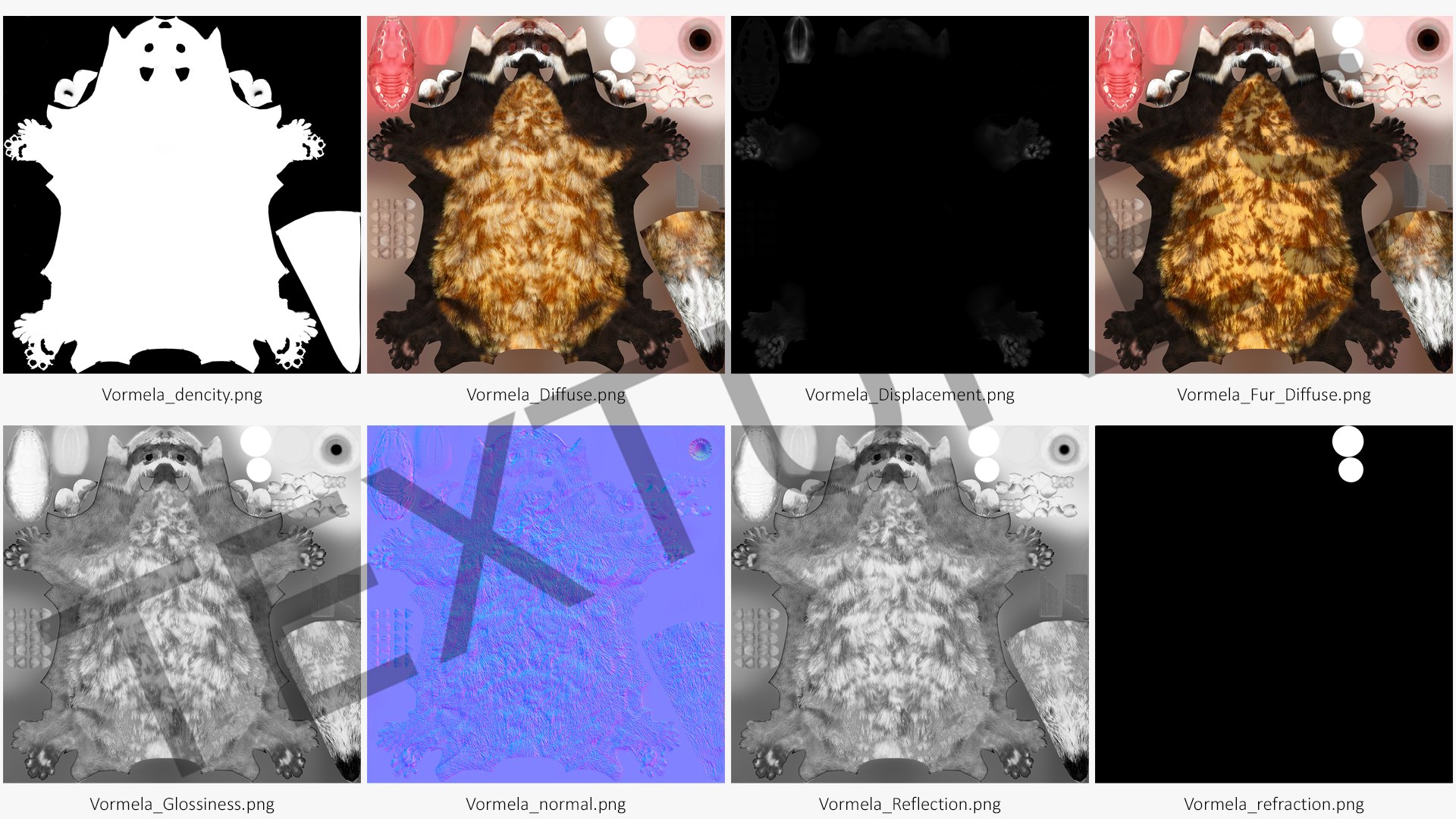 Vormela Peregusna Stands On His Hind Legs Fur 3D - TurboSquid 2206773