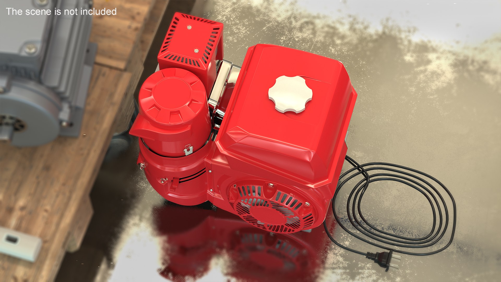 3D Diesel Motor Engine Red model - TurboSquid 2152622