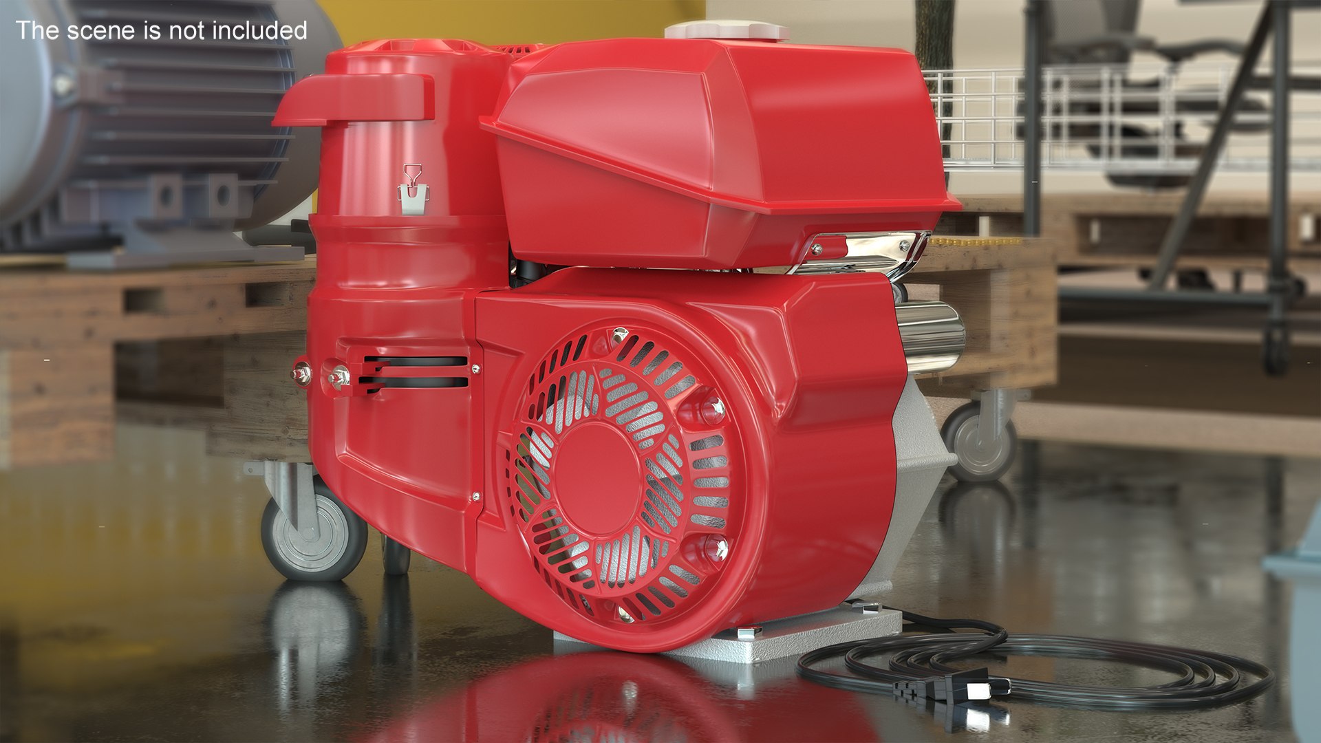 3D Diesel Motor Engine Red model - TurboSquid 2152622