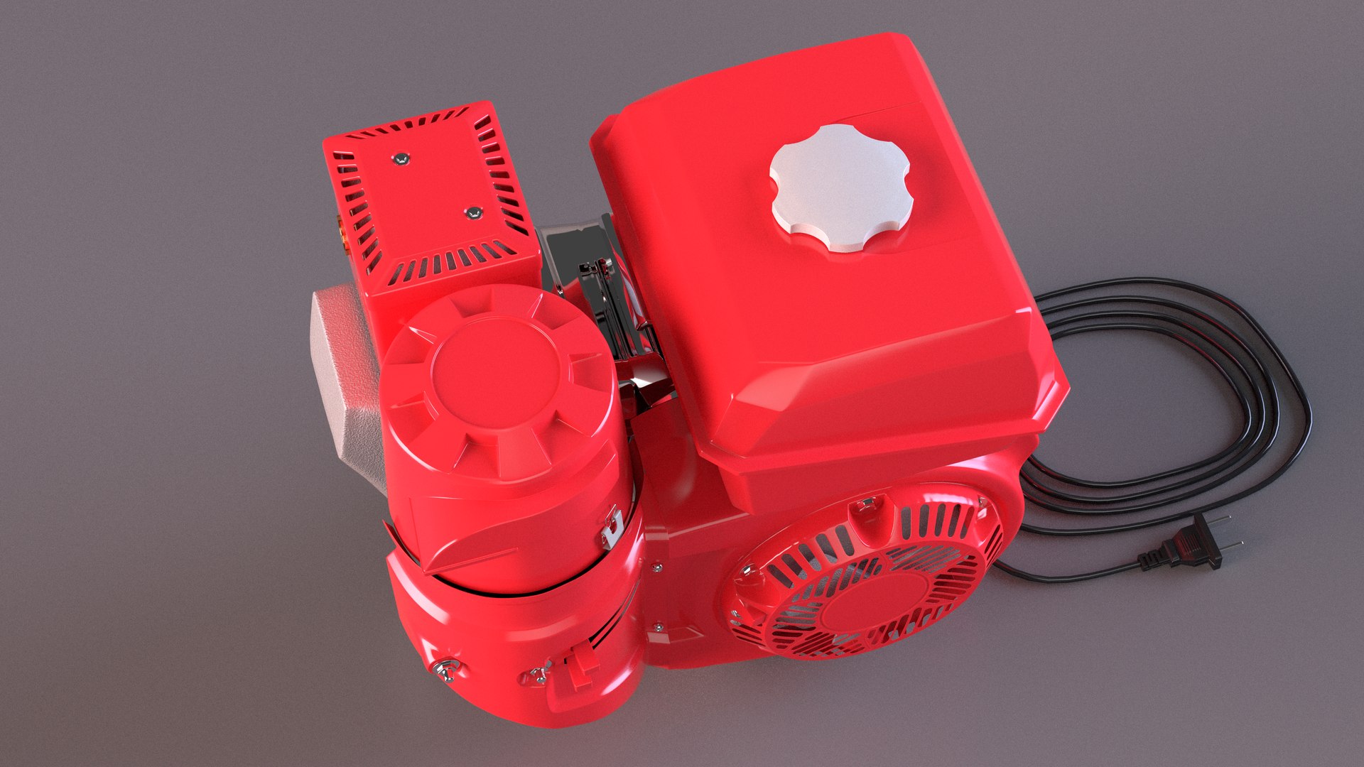 3D Diesel Motor Engine Red model - TurboSquid 2152622