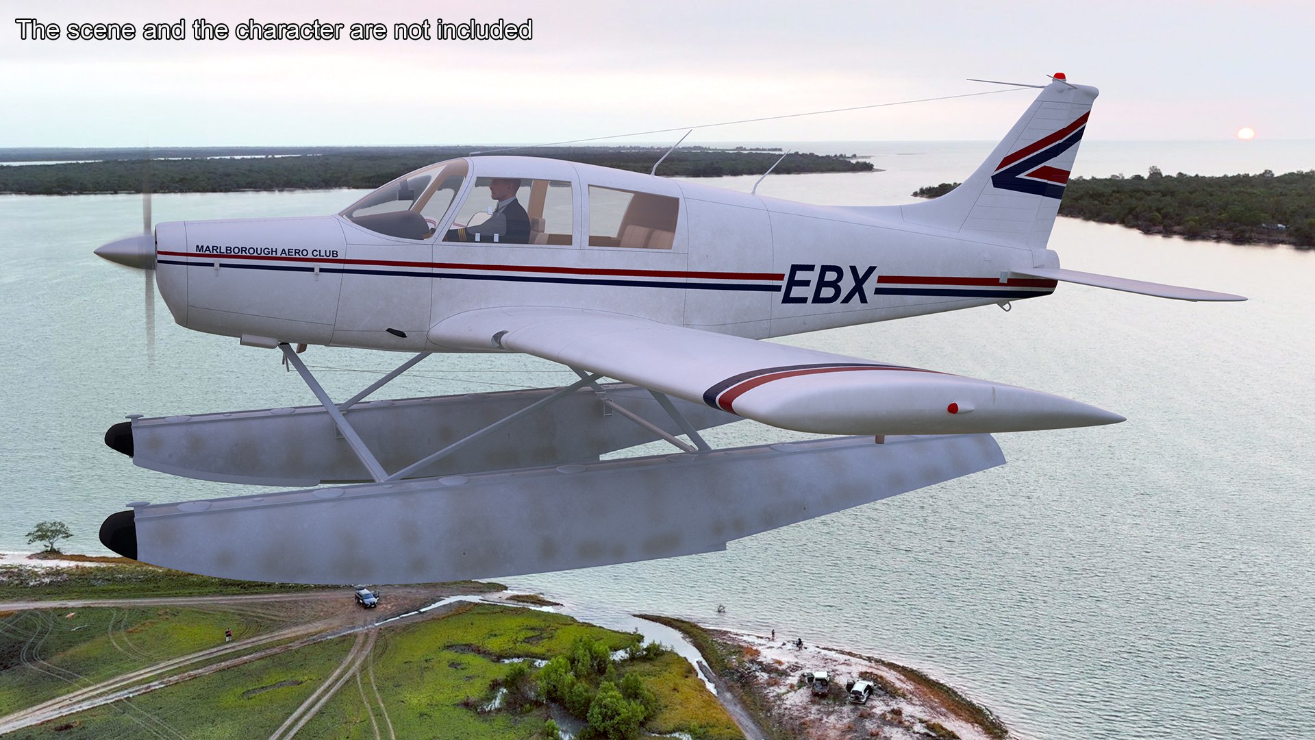3D Private Seaplane Piper PA-28 Cherokee Rigged - TurboSquid 2249979