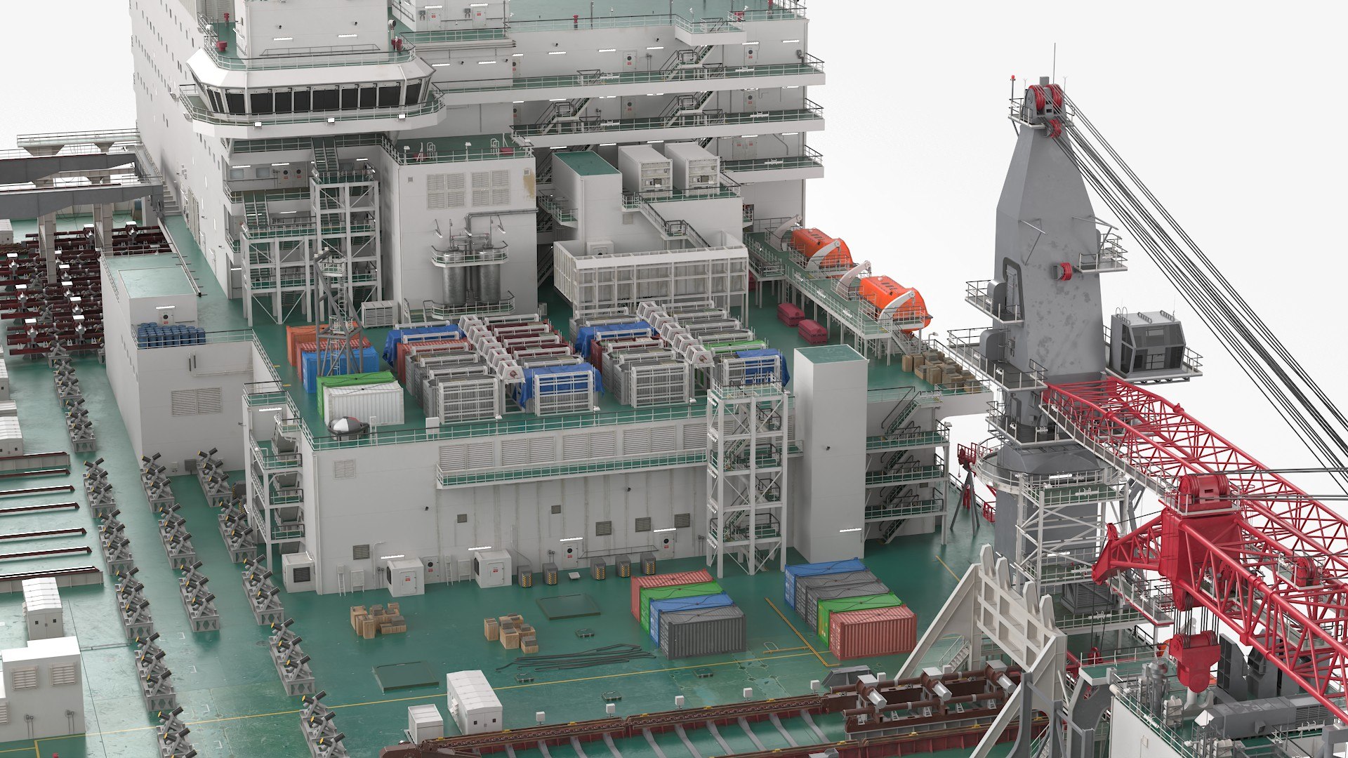 3D Pipe-Laying Construction Vessel Rigged For Cinema 4D Model ...