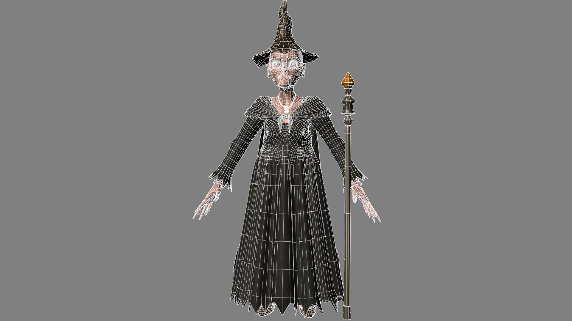 3d Witch Character Model