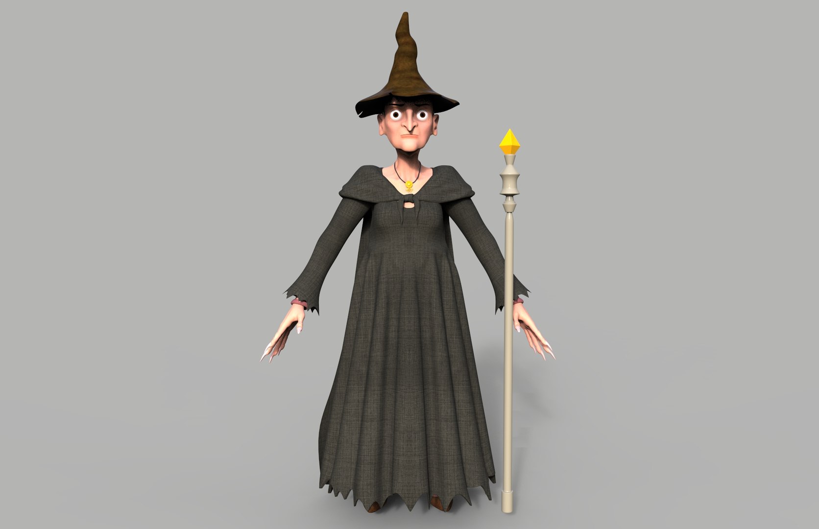 3d Witch Character Model