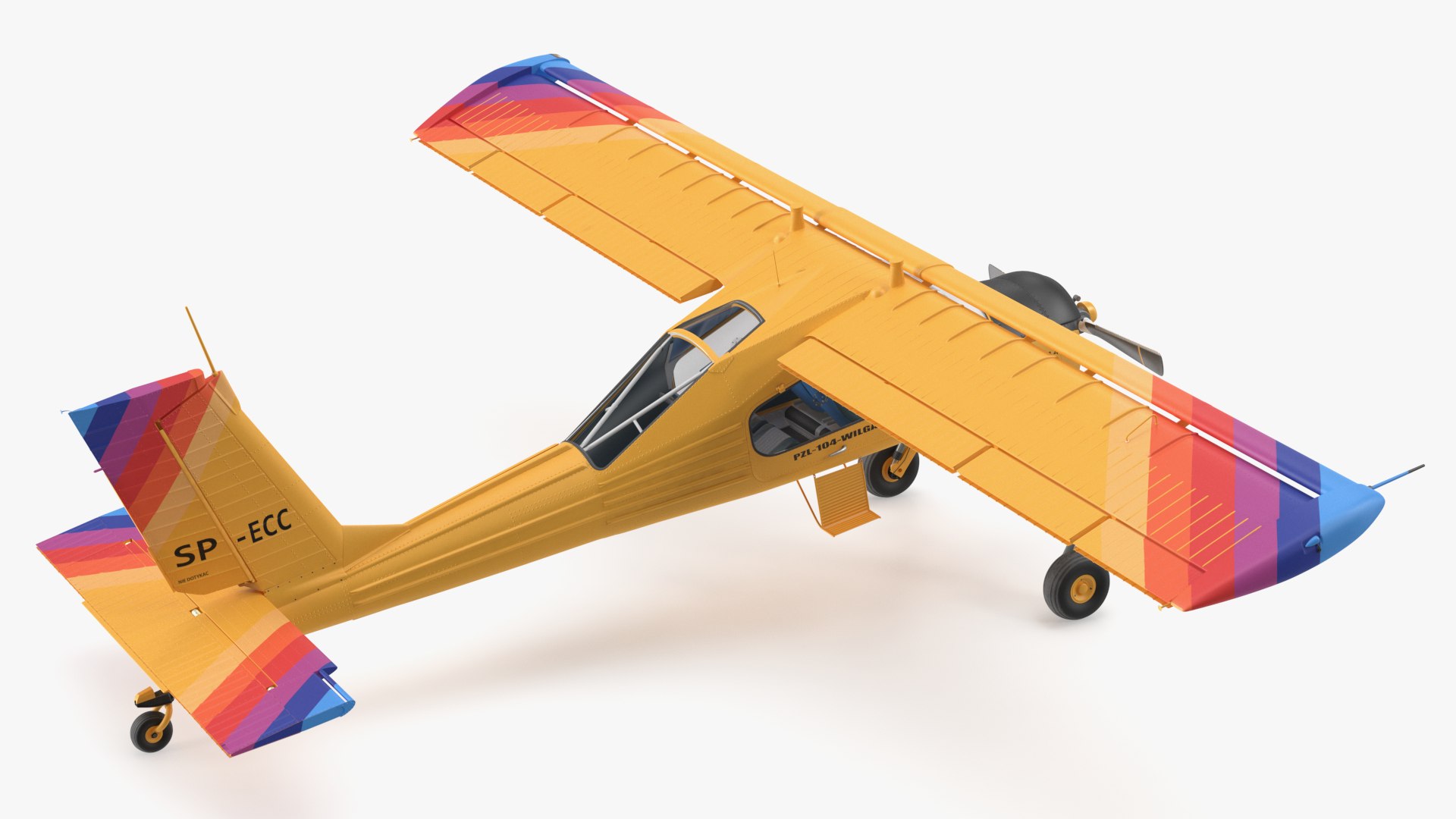 Wilga PZL 104 Airplane Yellow Simple Interior Model - TurboSquid 2193927