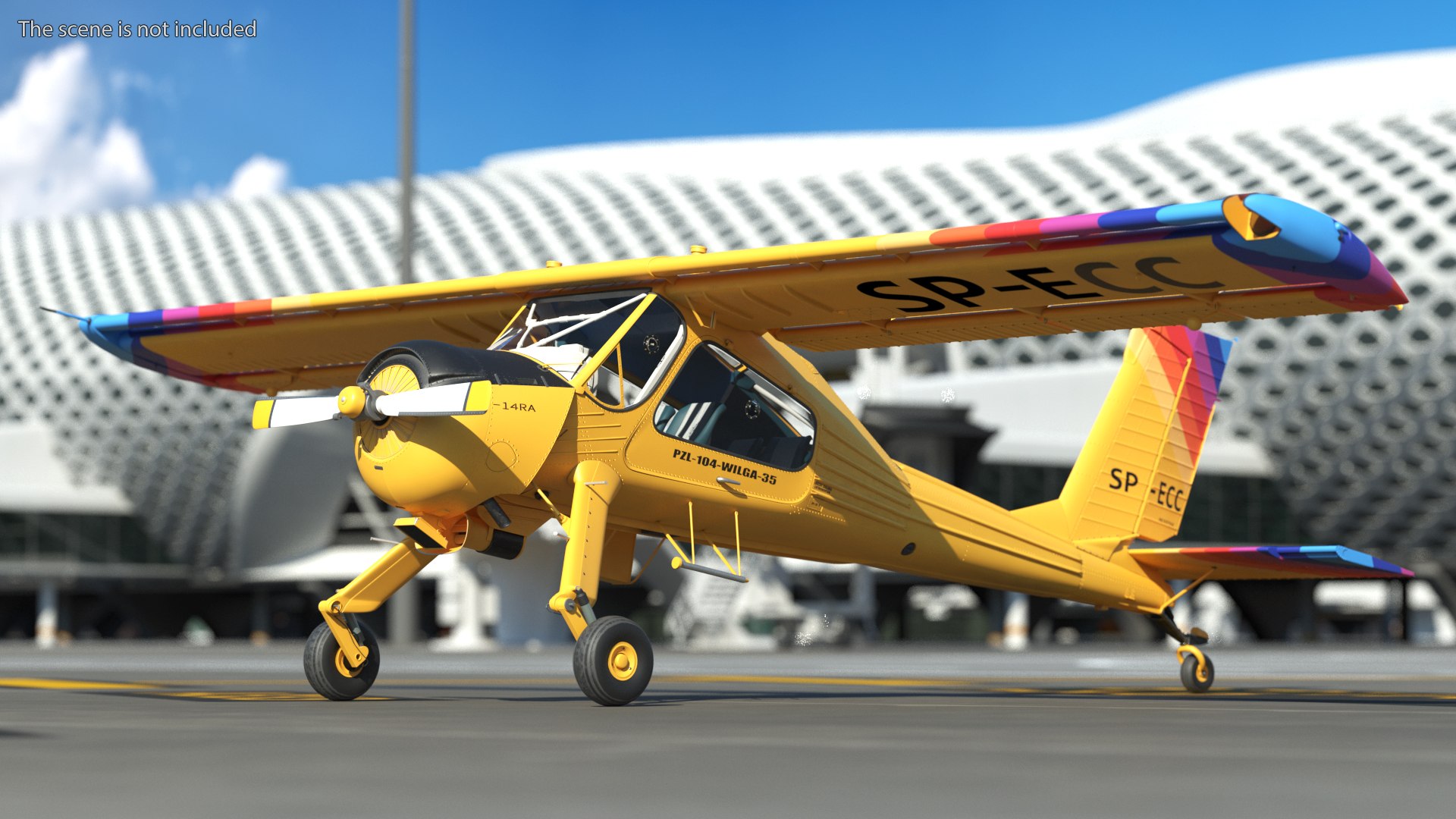 Wilga PZL 104 Airplane Yellow Simple Interior Model - TurboSquid 2193927
