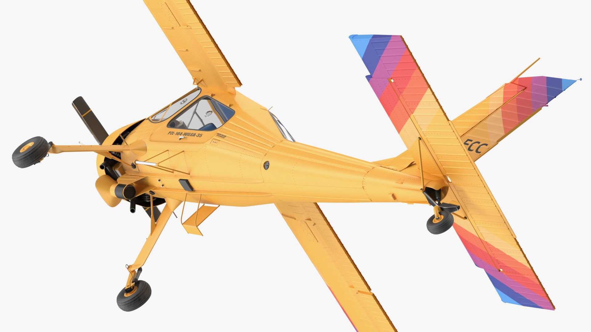 Wilga PZL 104 Airplane Yellow Simple Interior Model - TurboSquid 2193927