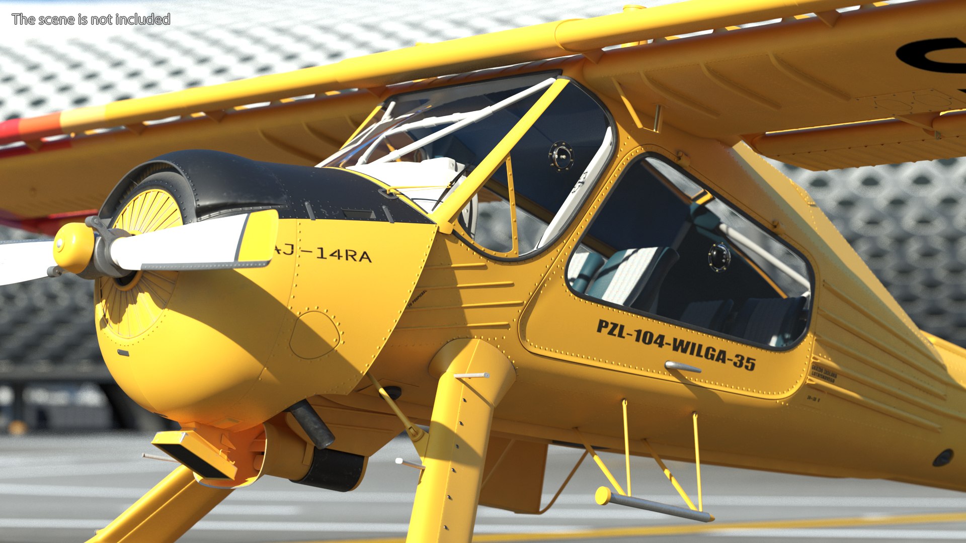Wilga PZL 104 Airplane Yellow Simple Interior Model - TurboSquid 2193927