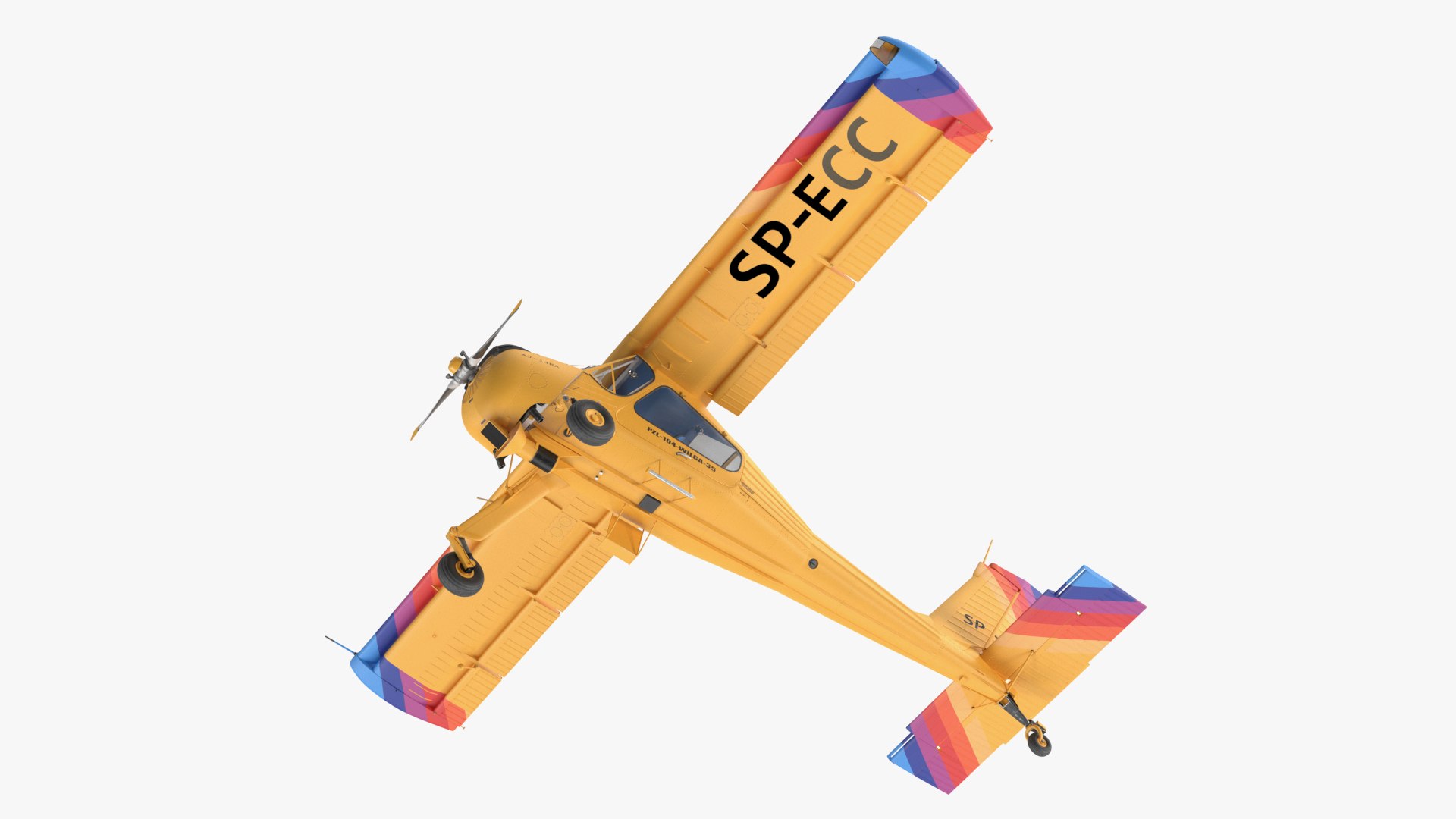 Wilga PZL 104 Airplane Yellow Simple Interior Model - TurboSquid 2193927