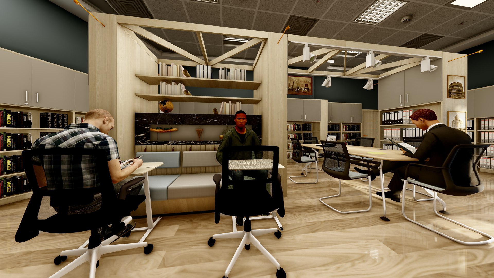3D Library Interior - TurboSquid 2083668
