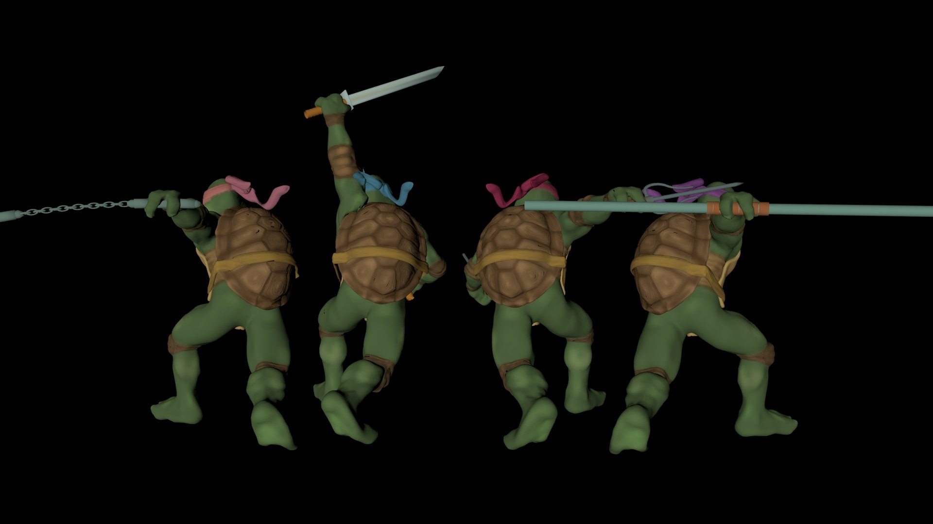 3D TMNT On Action Pose - TurboSquid 2316679
