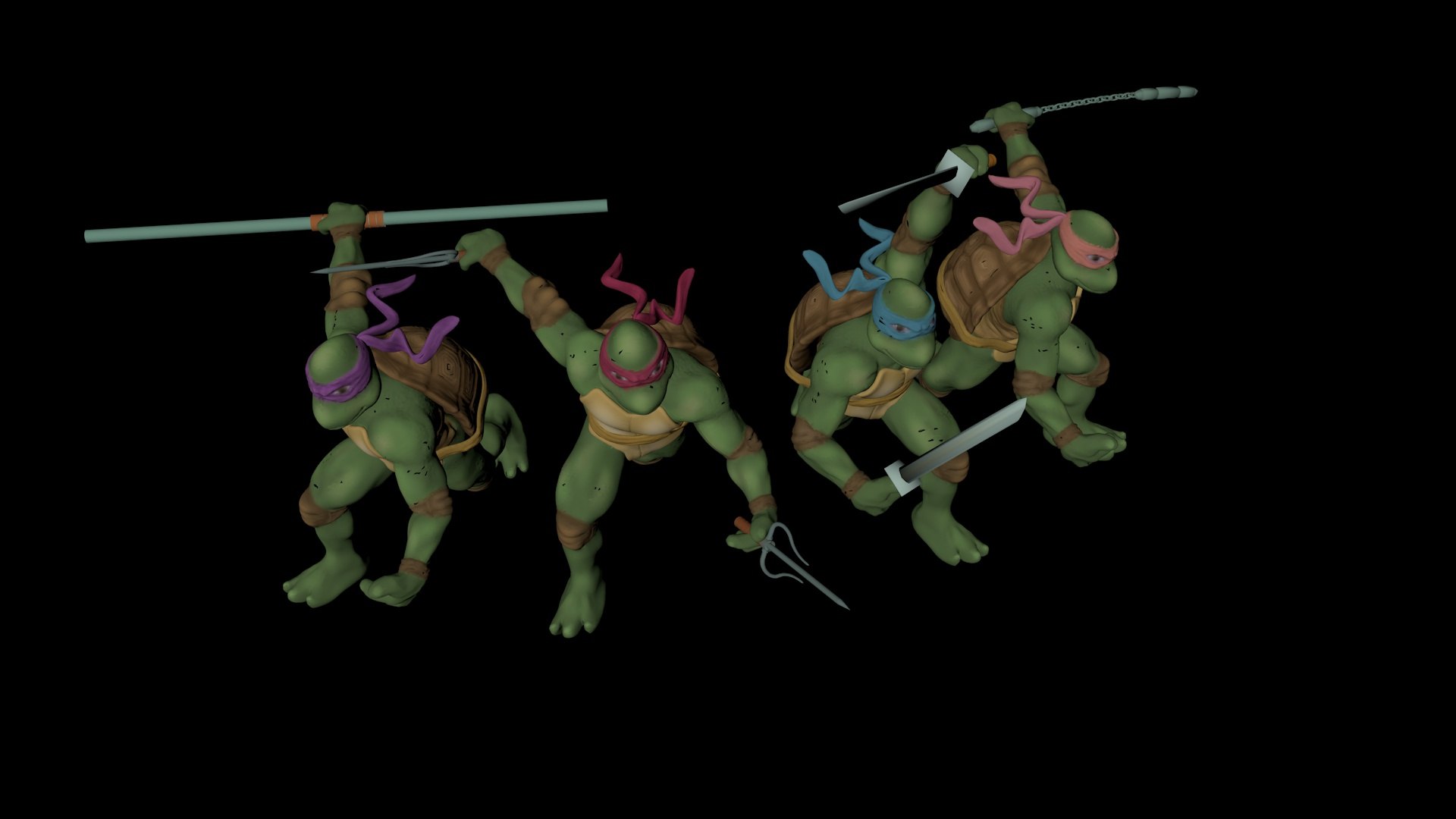 3D TMNT On Action Pose - TurboSquid 2316679