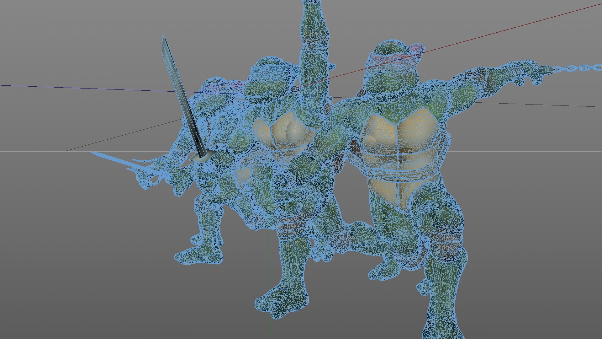 3D TMNT On Action Pose - TurboSquid 2316679