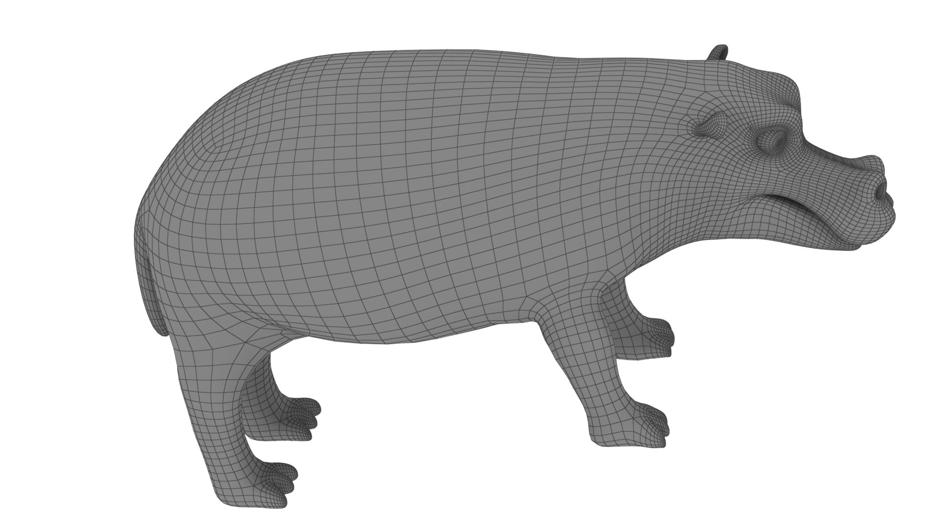 3D Cartoon Hippo - TurboSquid 2094342