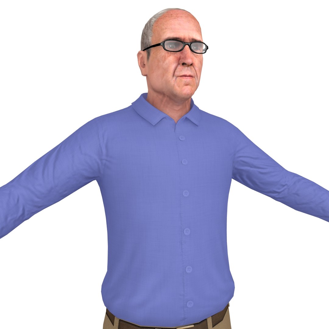 3D old man model - TurboSquid 1281441