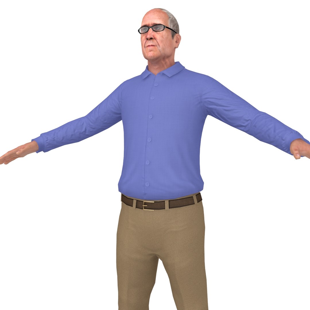 3D old man model - TurboSquid 1281441