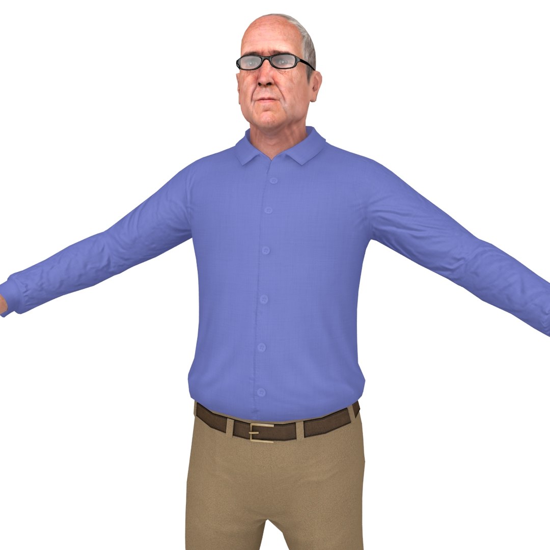 3D old man model - TurboSquid 1281441