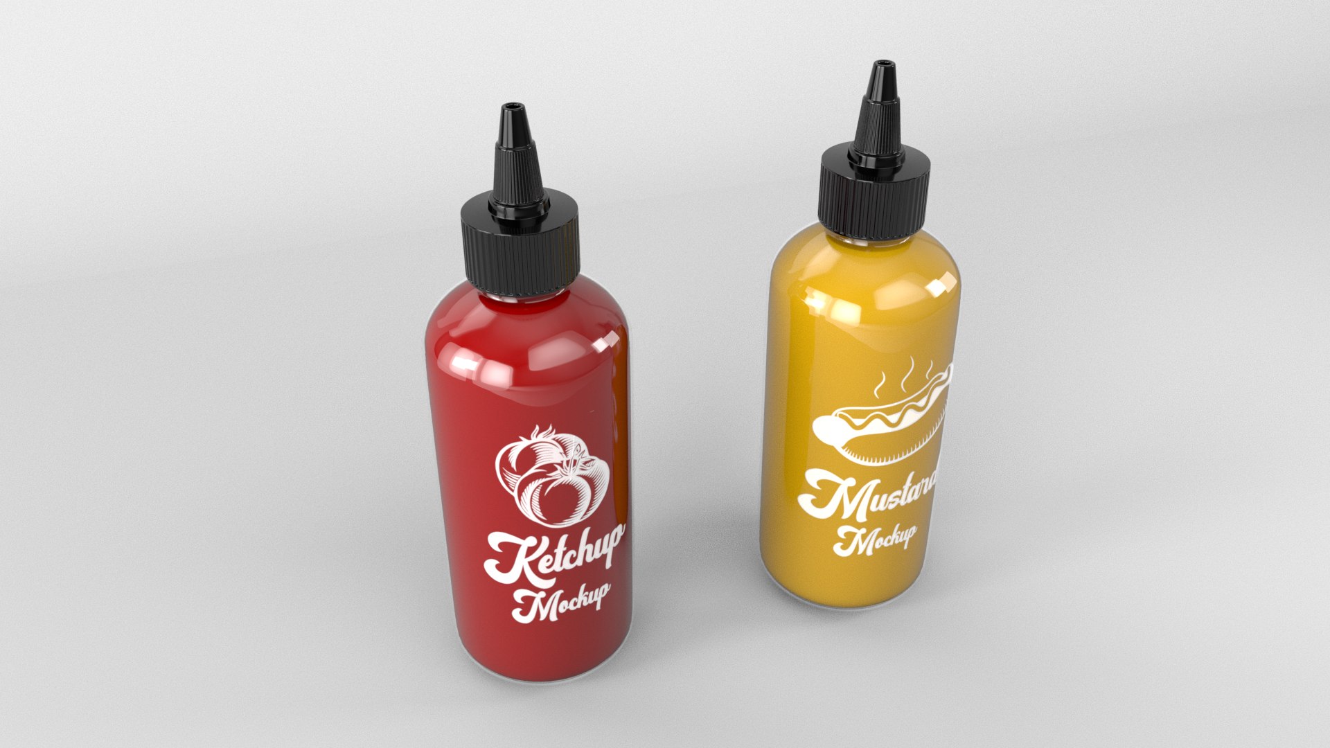 Condiment Bottles Mock-Up 3D Model - TurboSquid 1800699