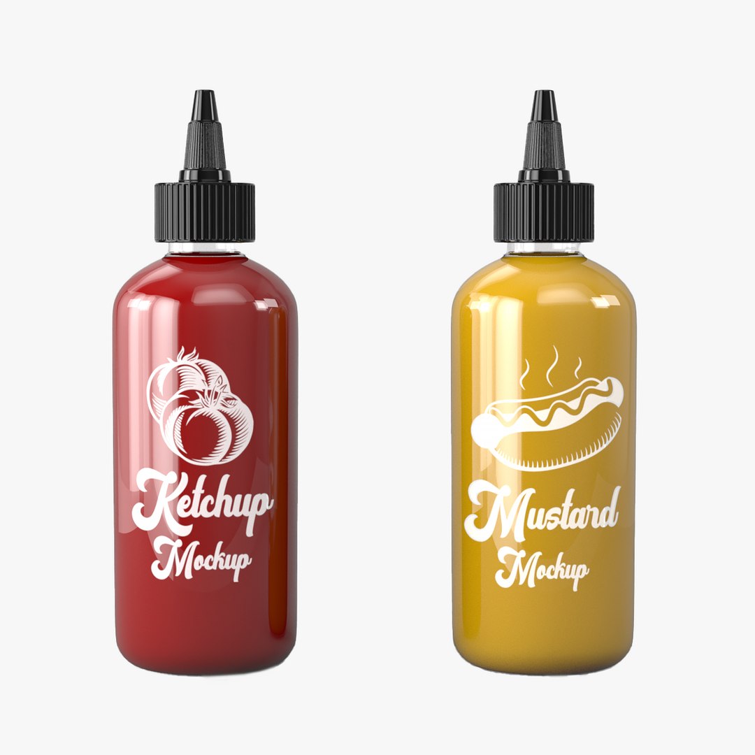 Condiment Bottles Mock-Up 3D Model - TurboSquid 1800699