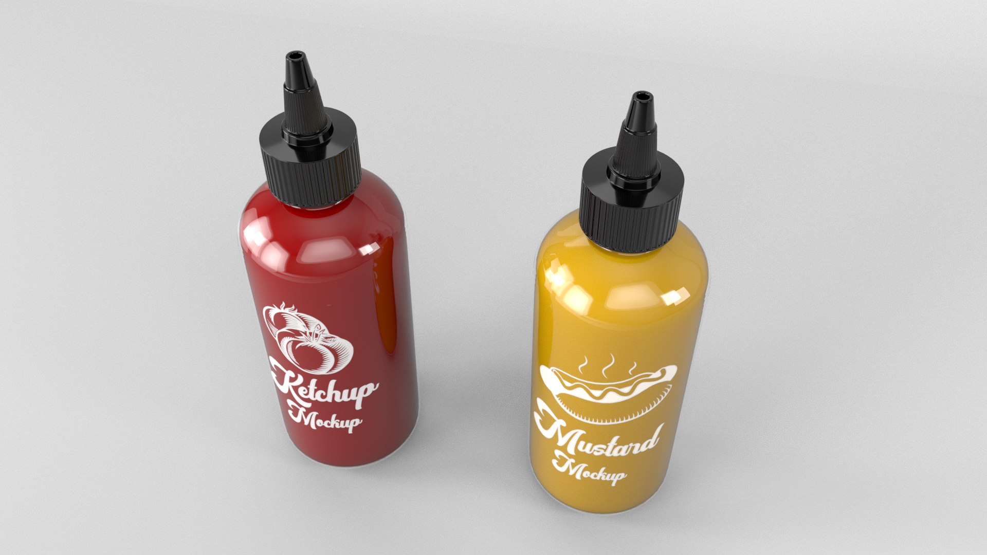Condiment Bottles Mock-Up 3D Model - TurboSquid 1800699