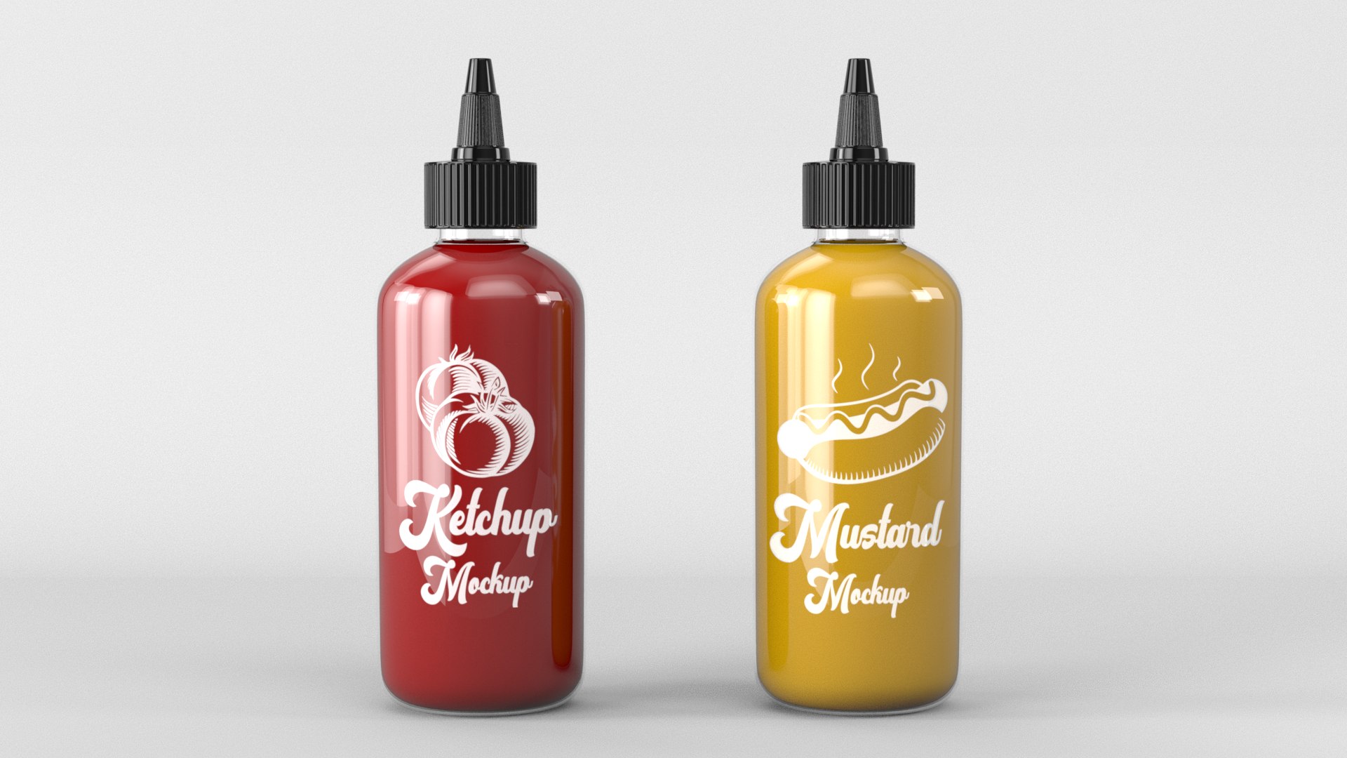 Condiment Bottles Mock-Up 3D Model - TurboSquid 1800699