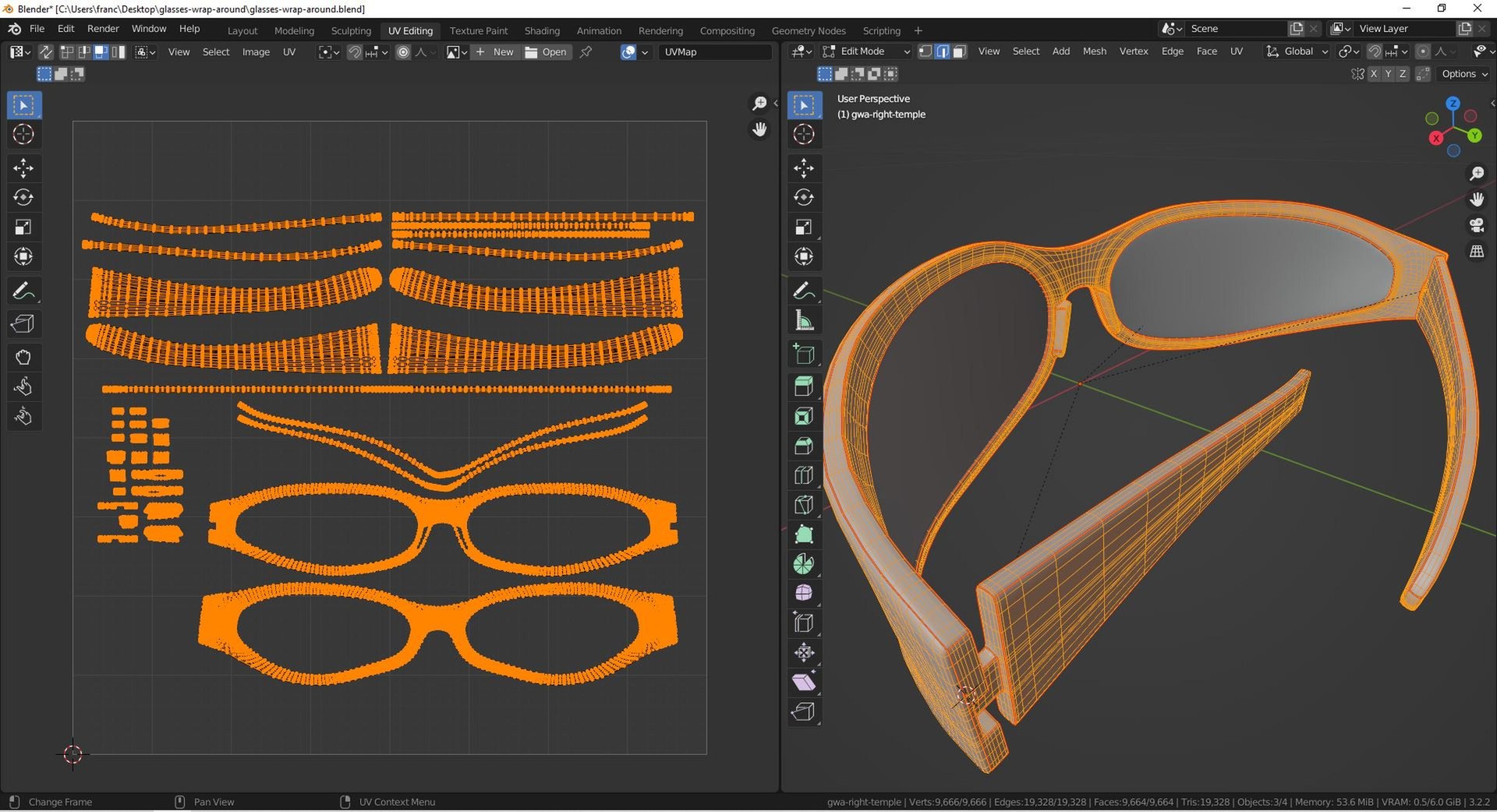 Glasses Wrap Around 3D Model - TurboSquid 1944087