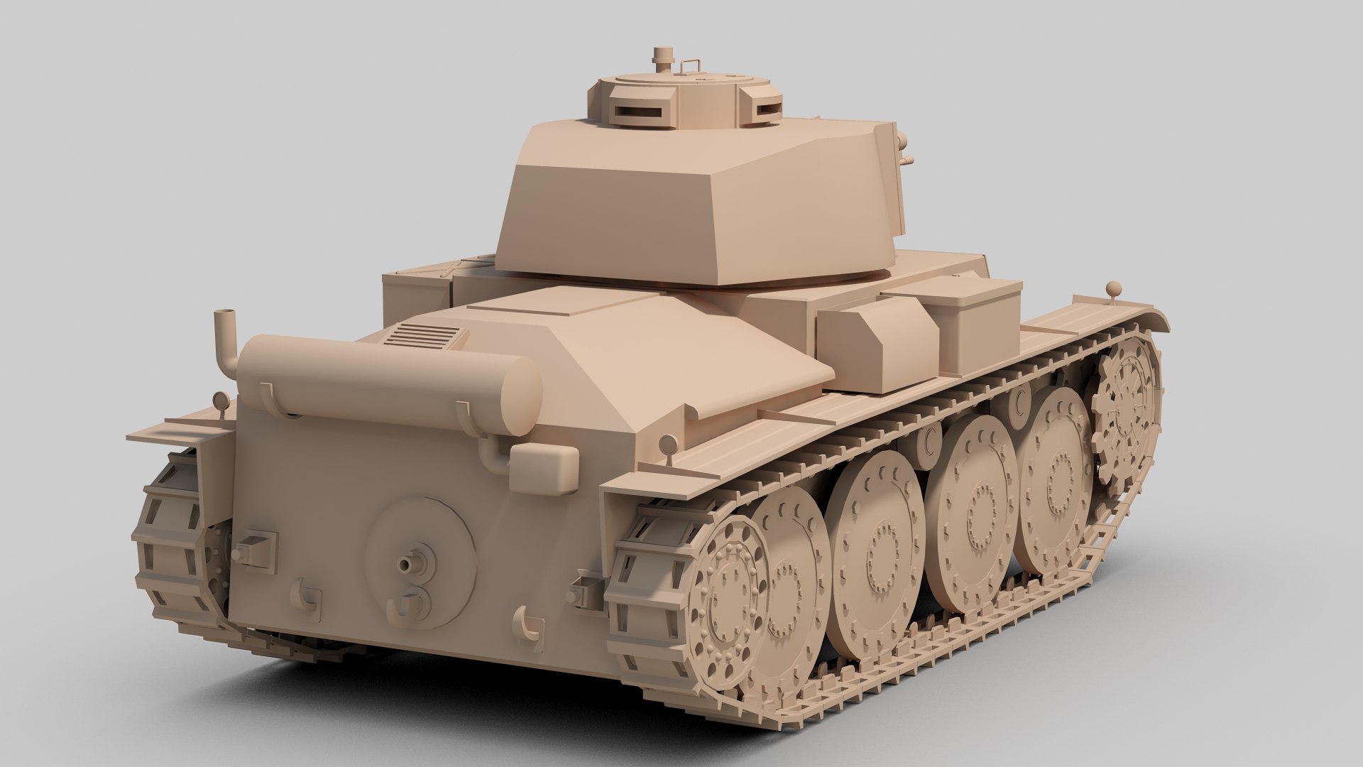 3d Model Ww2 German Panzer 38