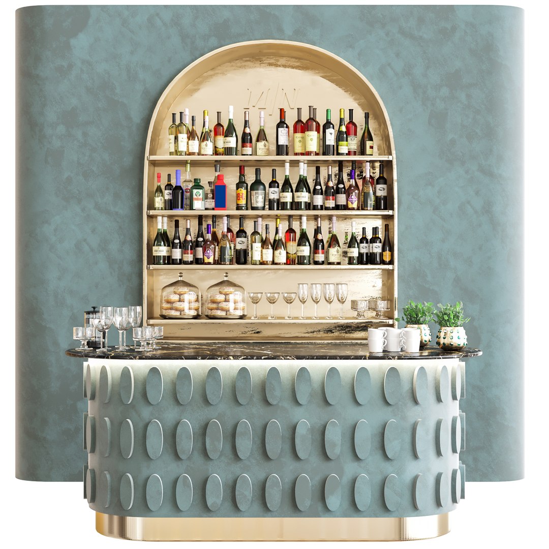 Modern Bar Counter 33 Model - TurboSquid 1984051