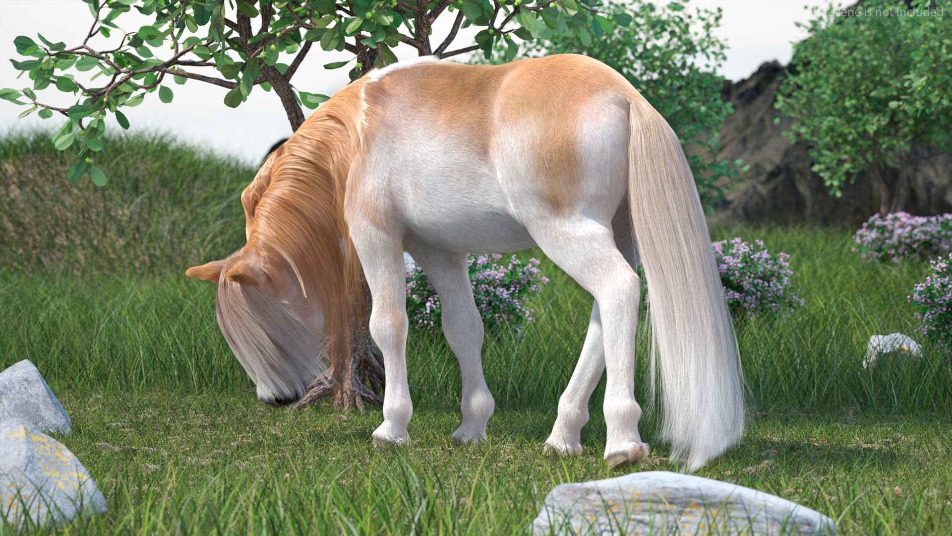 3D Pony With Long Mane Grazing Fur Model - TurboSquid 2236589