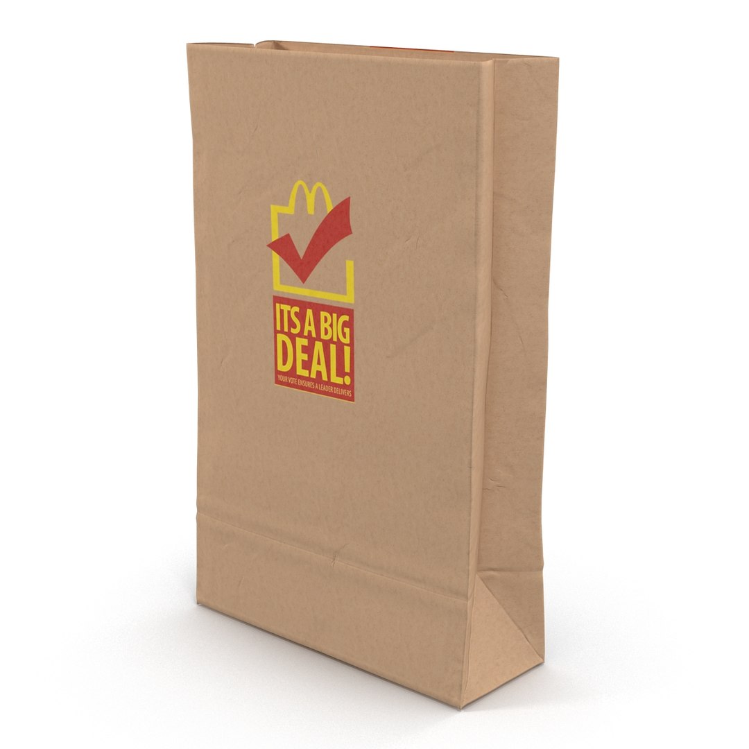 fast food paper bag c4d