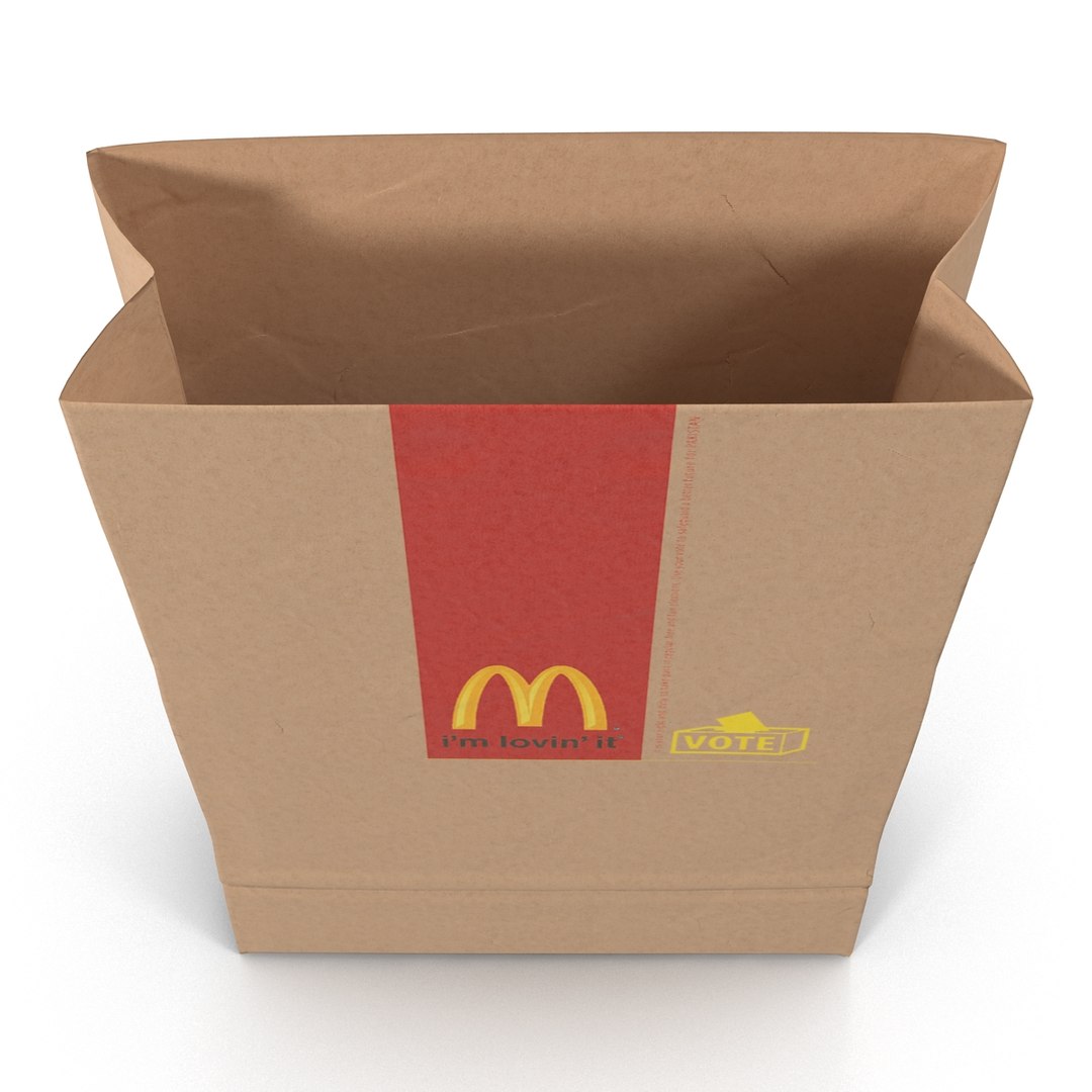fast food paper bag c4d